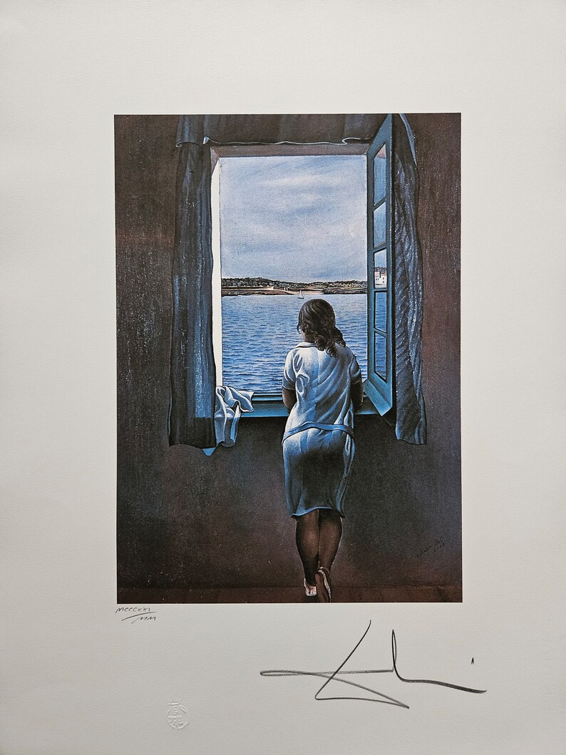 Salvador Dalì girl at the Window Limited Edition, Numbered in Pencil ...