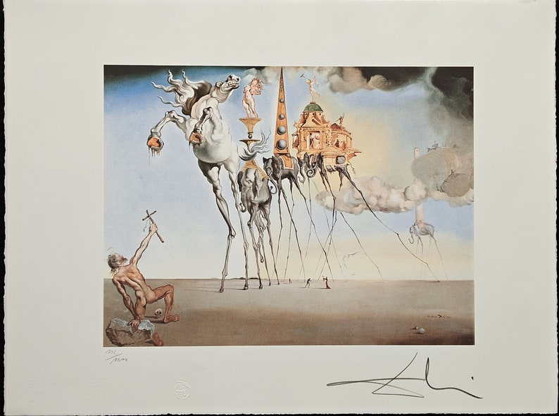 The Temptation of Saint Anthony by Salvador Dalí. Offset Art Print on ...