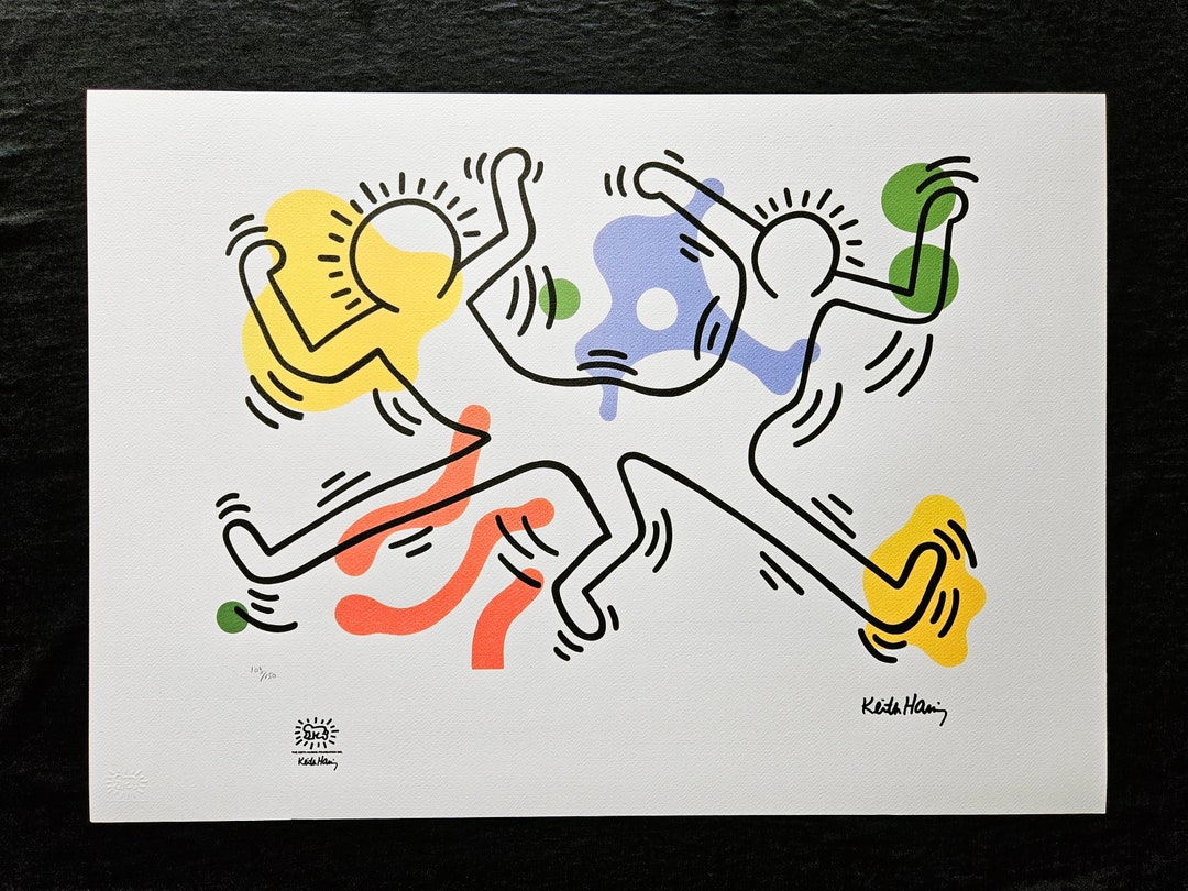 Dancing Figures Keith Haring Limited Edition Print, Reproduced Offset ...