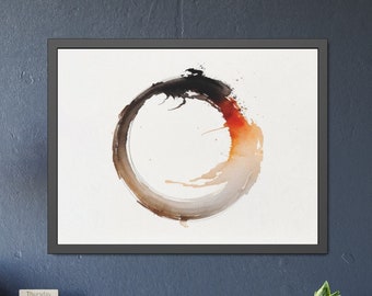 Framed Enso Circle - Etsy