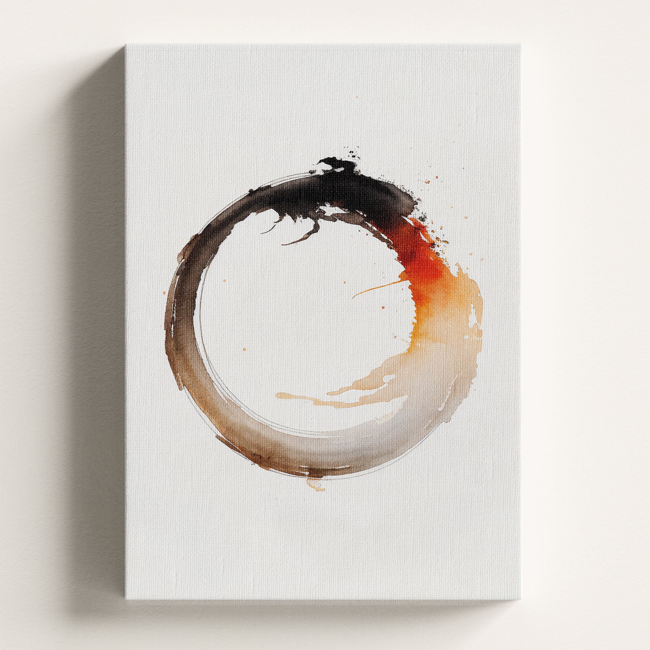 Enso Zen Circle Watercolor Painting Canvas Print: Captivating Circle of ...