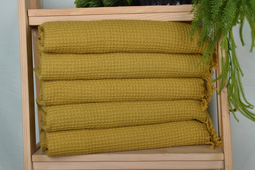 Waffle Tea Towel, Wedding Favors, 20"x40" Gold Cotton Tea Towel ...