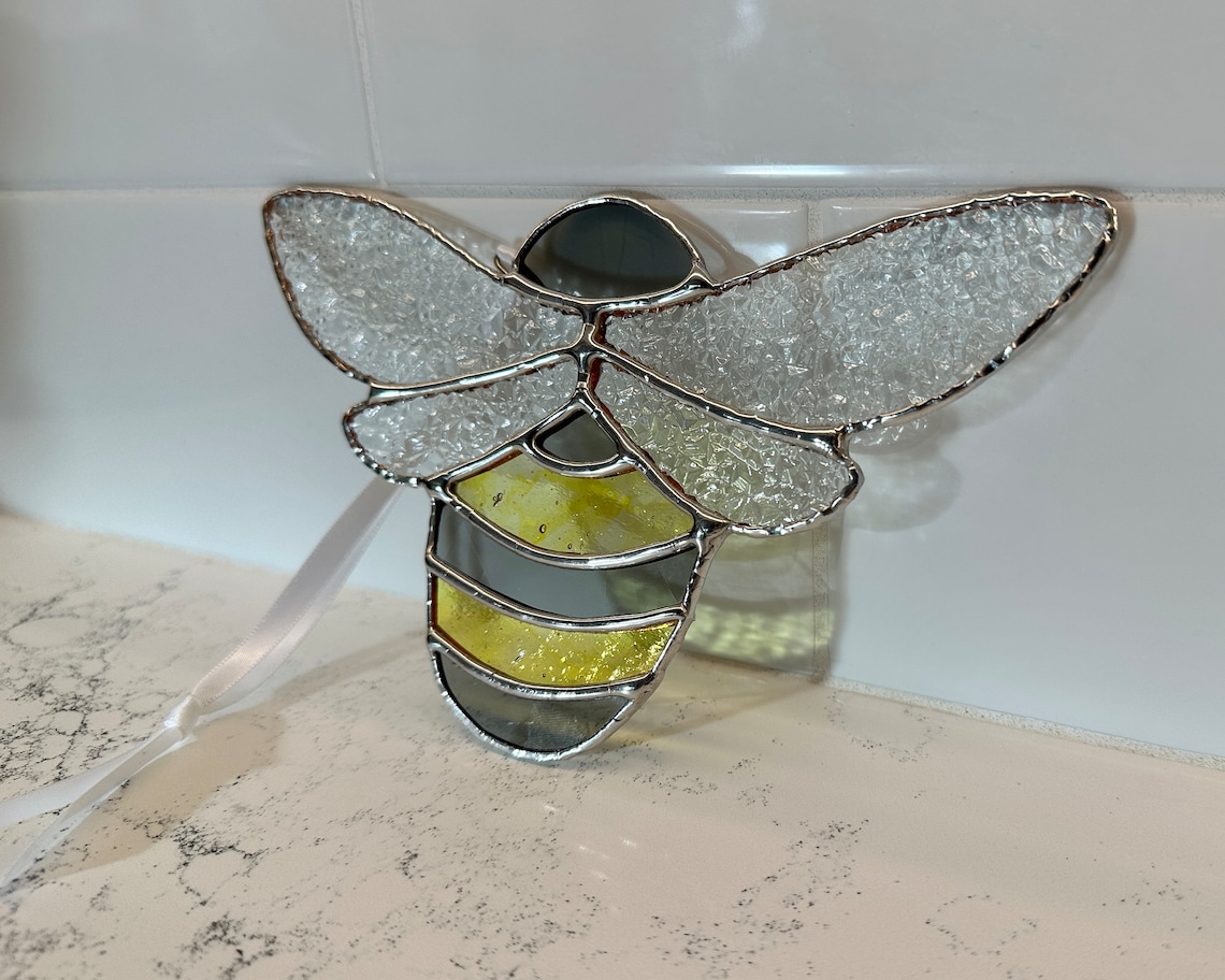 Stained Glass Bumble Bee Bee Suncatcher Modern Window Decor Nature ...