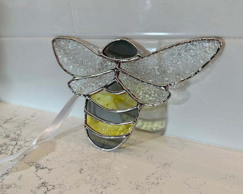 Stained Glass Bumble Bee Bee Suncatcher Modern Window Decor Nature ...
