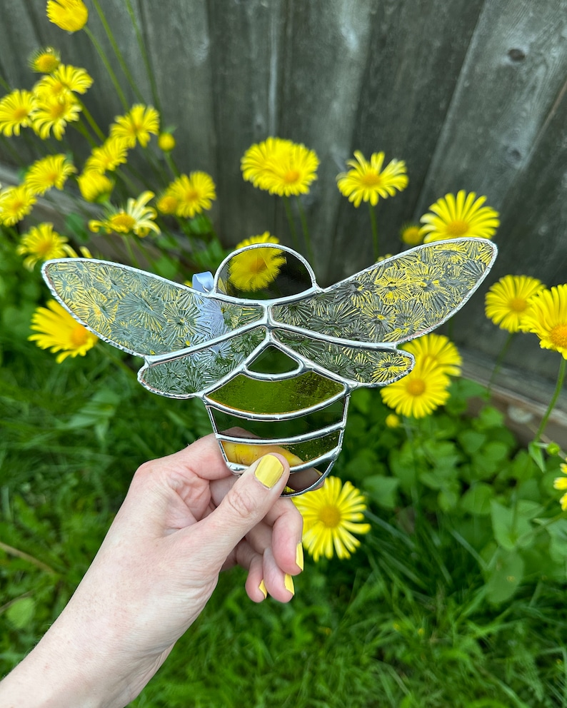 Stained Glass Bumble Bee Bee Suncatcher Modern Window Decor Nature ...