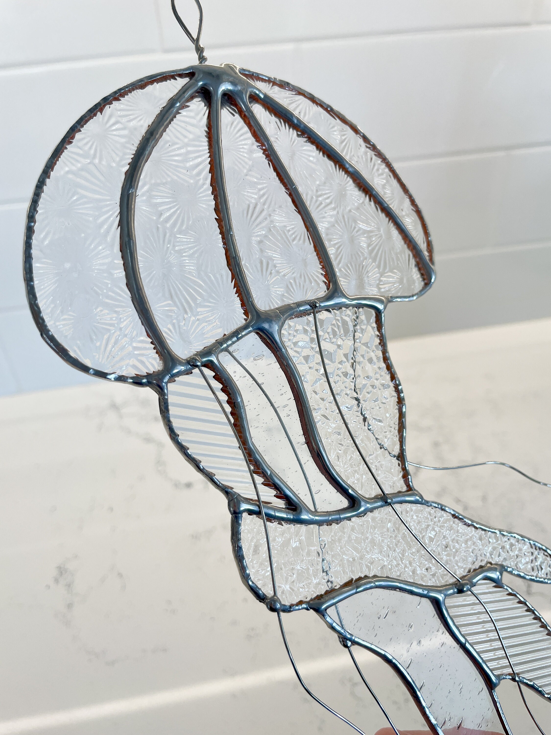Stained Glass Jellyfish | Jellyfish Suncatcher | Modern Window Decor ...