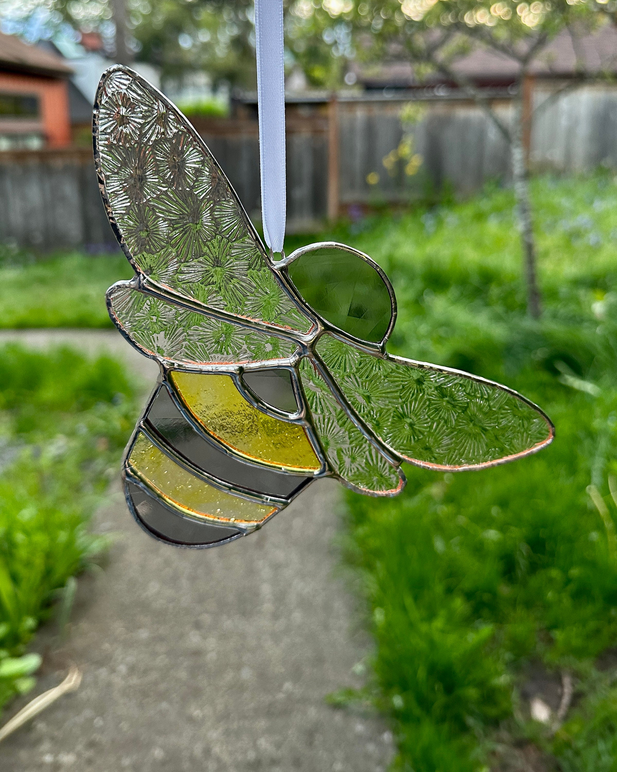 Stained Glass Bumble Bee Bee Suncatcher Modern Window Decor Nature ...