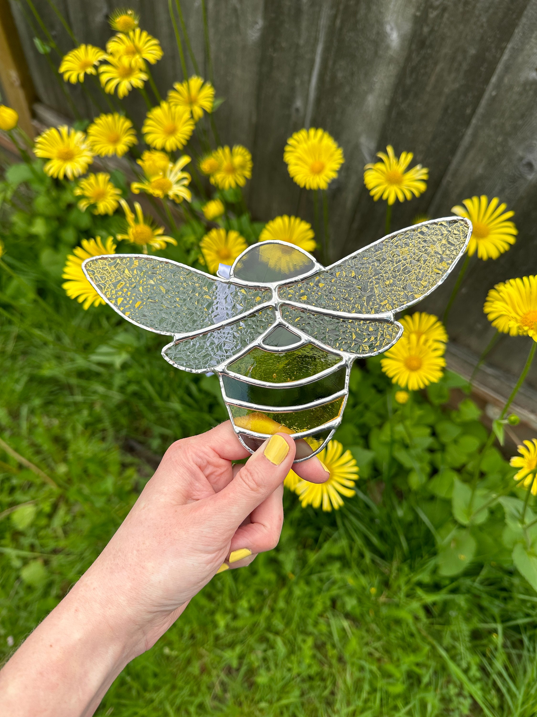 Stained Glass Bumble Bee Bee Suncatcher Modern Window Decor Nature ...