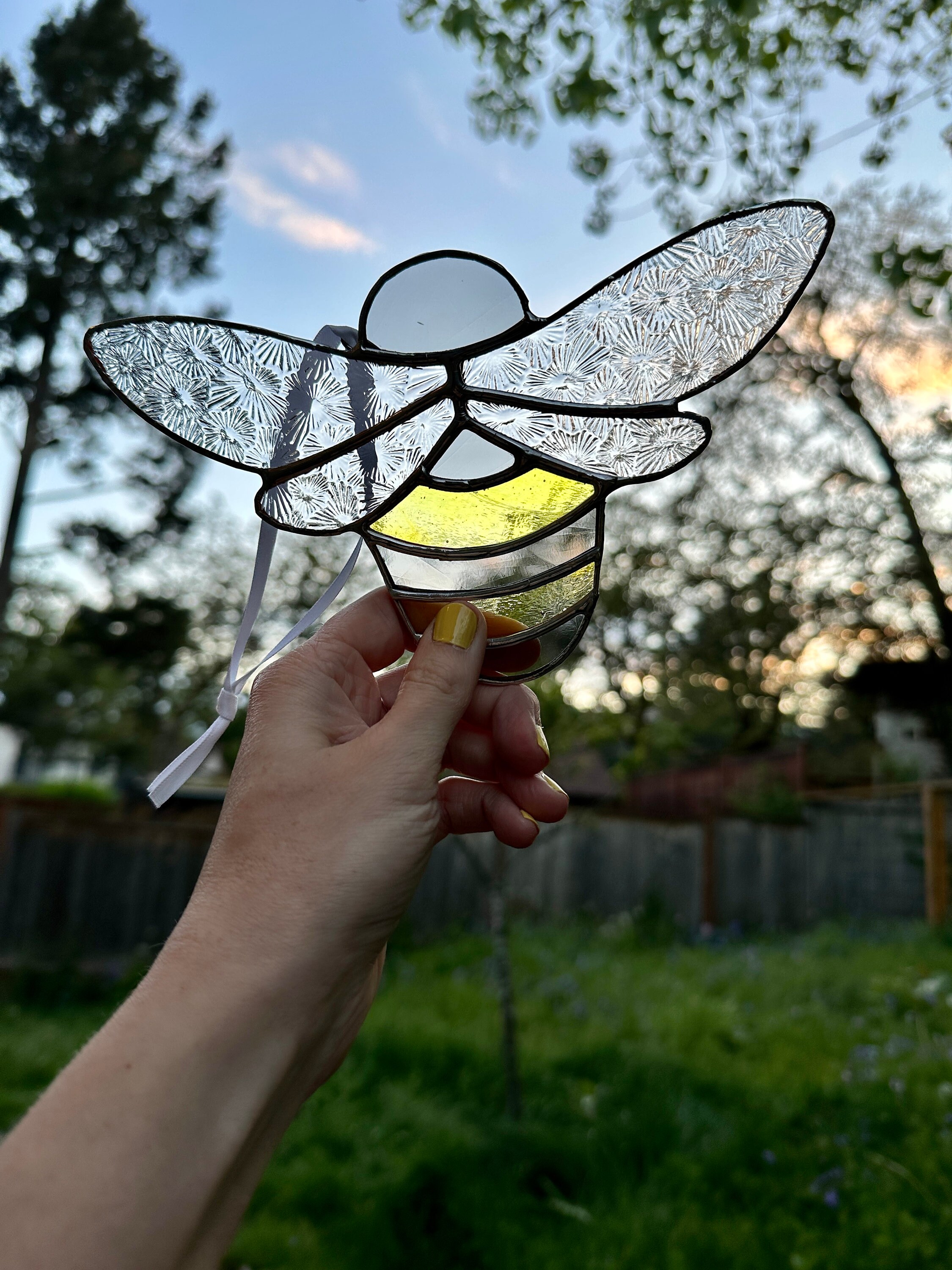 Stained Glass Bumble Bee Bee Suncatcher Modern Window Decor Nature ...