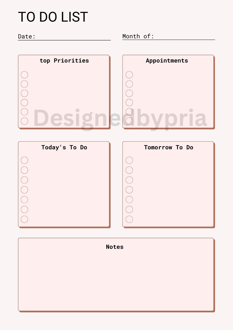 To-do List Printable Bundle: 5 Unique Designs for Daily & Weekly ...