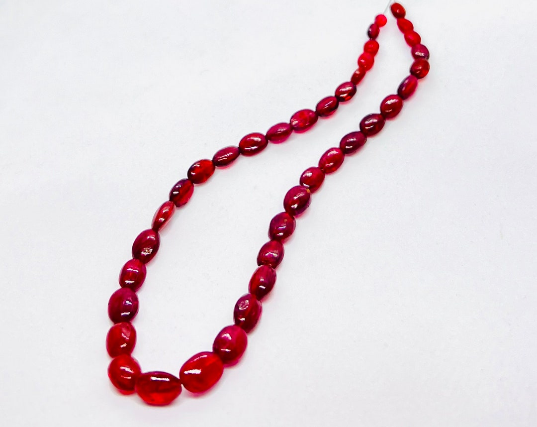 100% Natural Burma Red Spinel Smooth Oval Shape Beads/red Spinel Beads ...