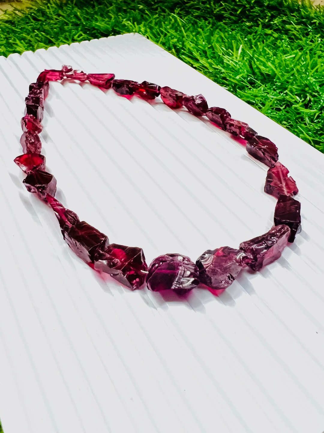100% Stunning Raw Natural Crystal Red Garnet Strand. Loose Raw/crystal ...