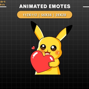 Animated Twitch Emote Pikachu Love, Cute Pokemon Twitch Emotes, Cute ...