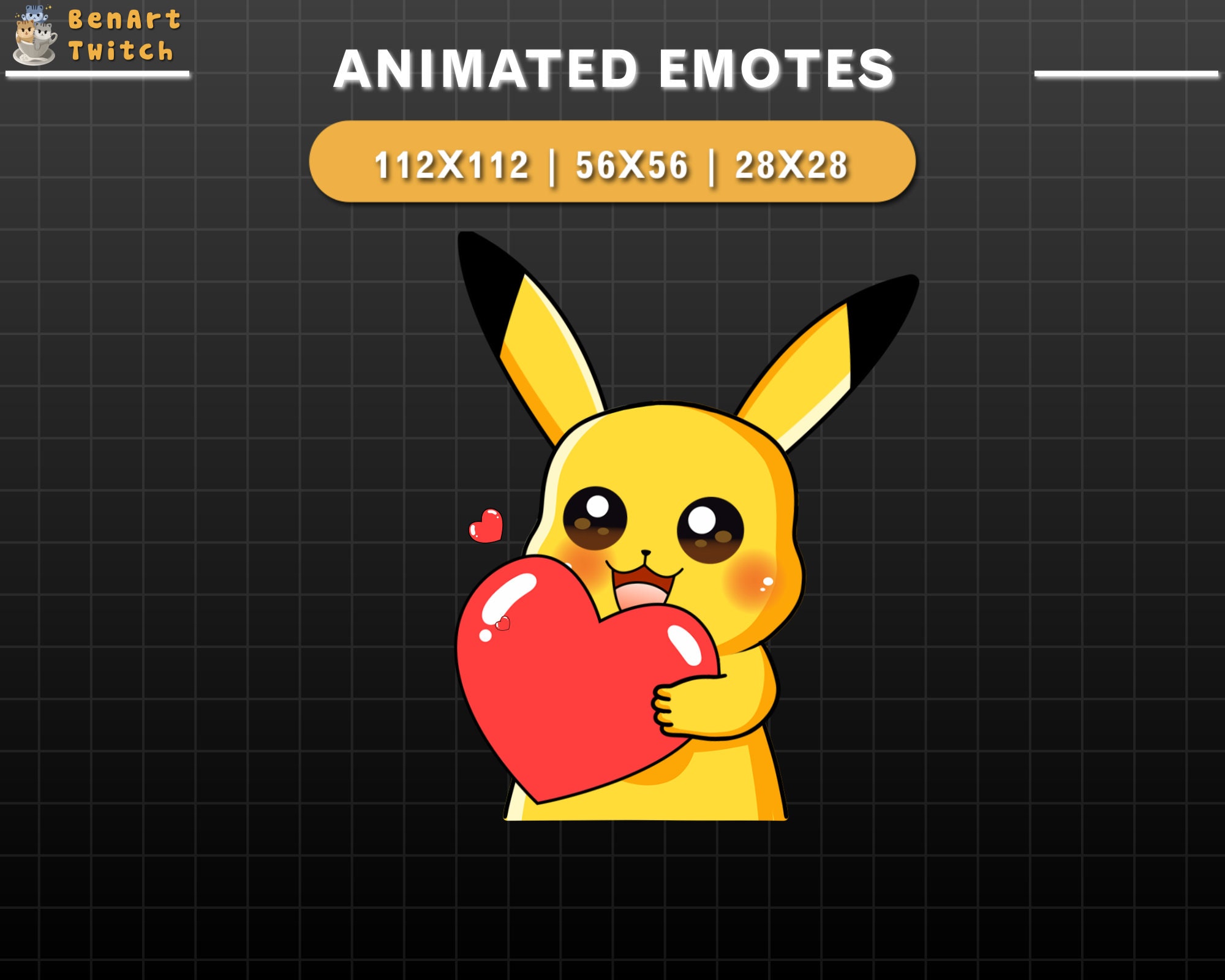 Animated Twitch Emote Pikachu Love, Cute Pokemon Twitch Emotes, Cute ...