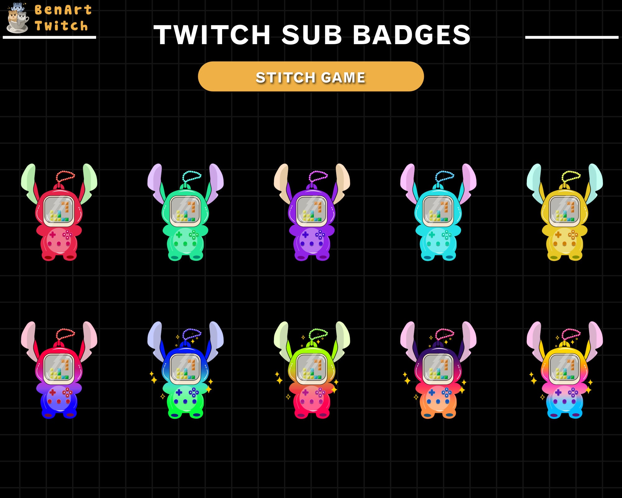 Stitch Games Twitch Sub Badges, Stitch Sub Badges for Streamers ...