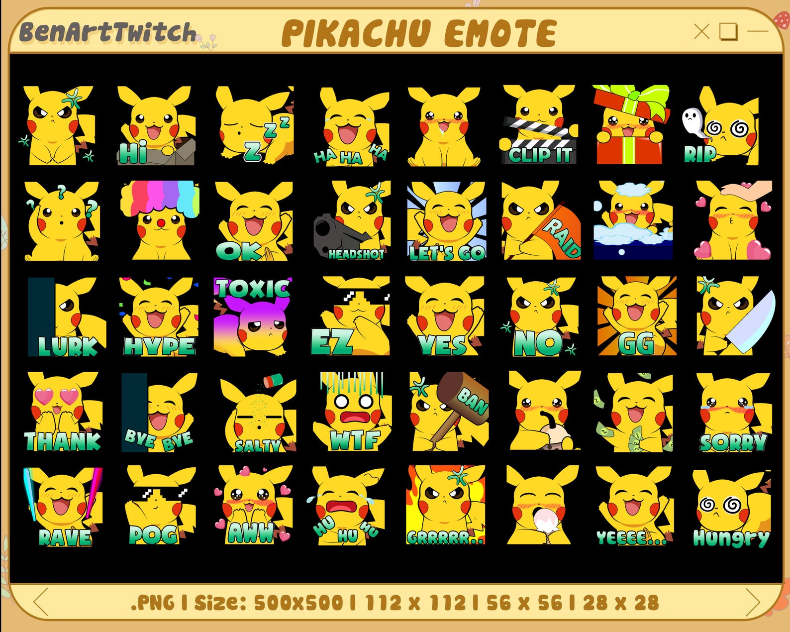 40x Pikachu Twitch Emotes Pack, Cute Pokemon Stream Emotes, Ready to ...