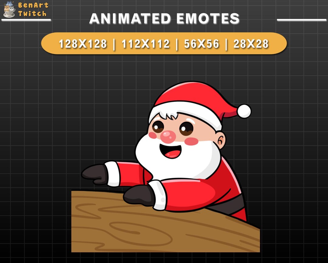 Animated Twitch Emote Bongo Santa Claus, Cute Christmas Twitch Emotes ...