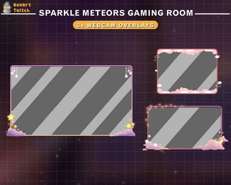 3x Animated Webcam Overlay Galaxy, Star, Cloud, Night Sky Twitch Webcam ...
