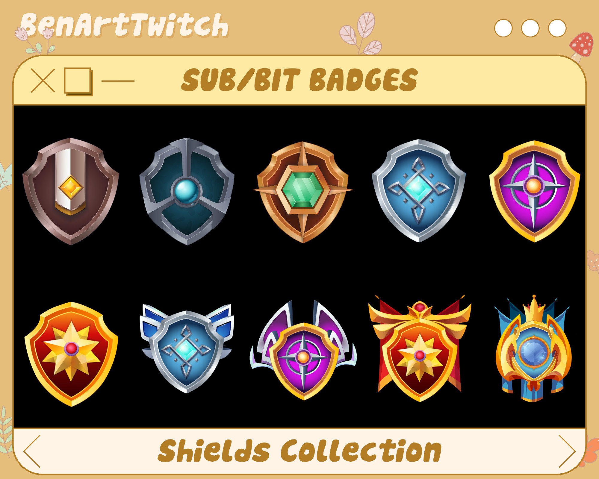 Legends Rank Shield Twitch Sub Badges, Cheer Bit Badges, Ready to Use ...