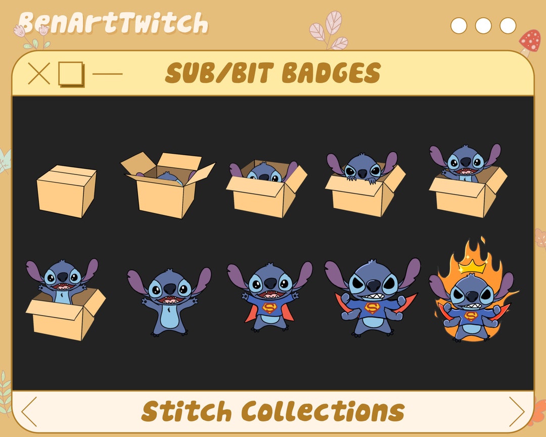 Stitch Twitch Sub Badges, Cute Stitch Emotes, Ready to Use for Twitch ...