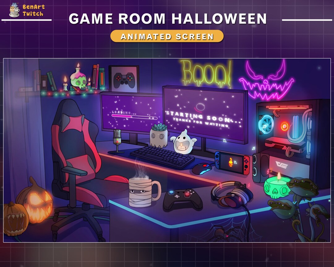 Animated Twitch Screens Hallowween PC Room, Animated Halloween Game ...