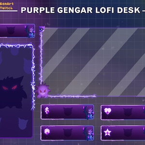 Gengar Twitch Overlay Animated Stream Package With Lofi Desk, Cozy ...