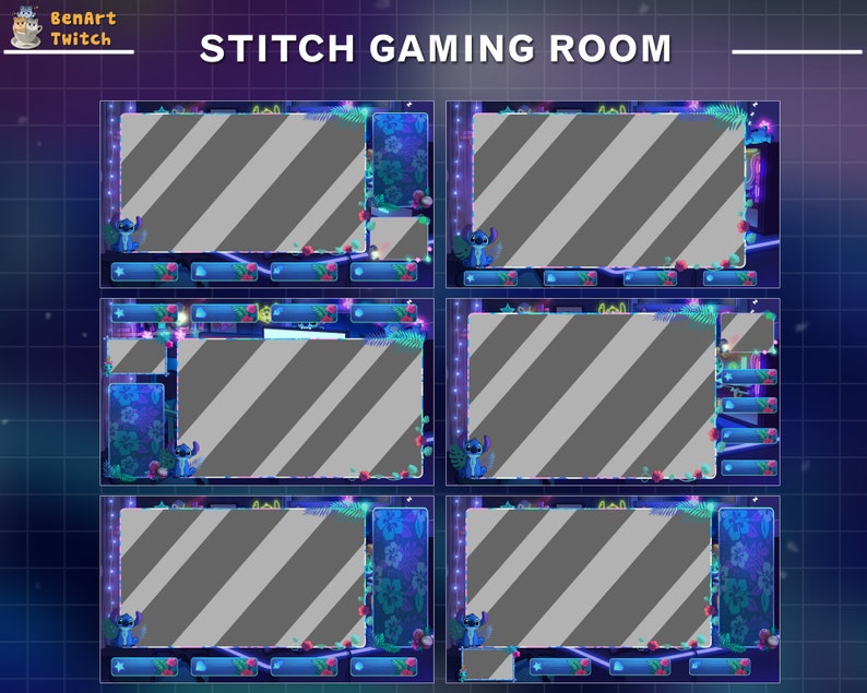 Animated Full Stream Package Game Room Stitch Night Summer, Cute Stitch ...