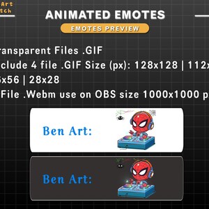 Animated Spider Man Emotes Pack, Chibi Superhero Twitch & Discord ...