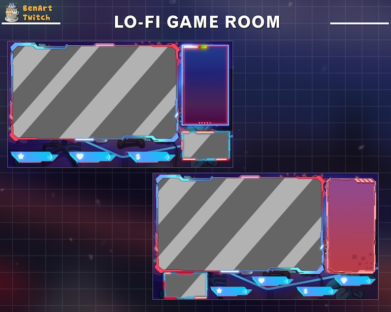 Animated Twitch Overlay Package Cozy PC Room, Lofi Game Room Stream ...
