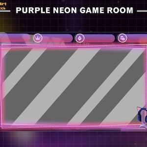 Animated Twitch Overlay Cozy PC Room Purple Pink Theme, Neon Game Room ...