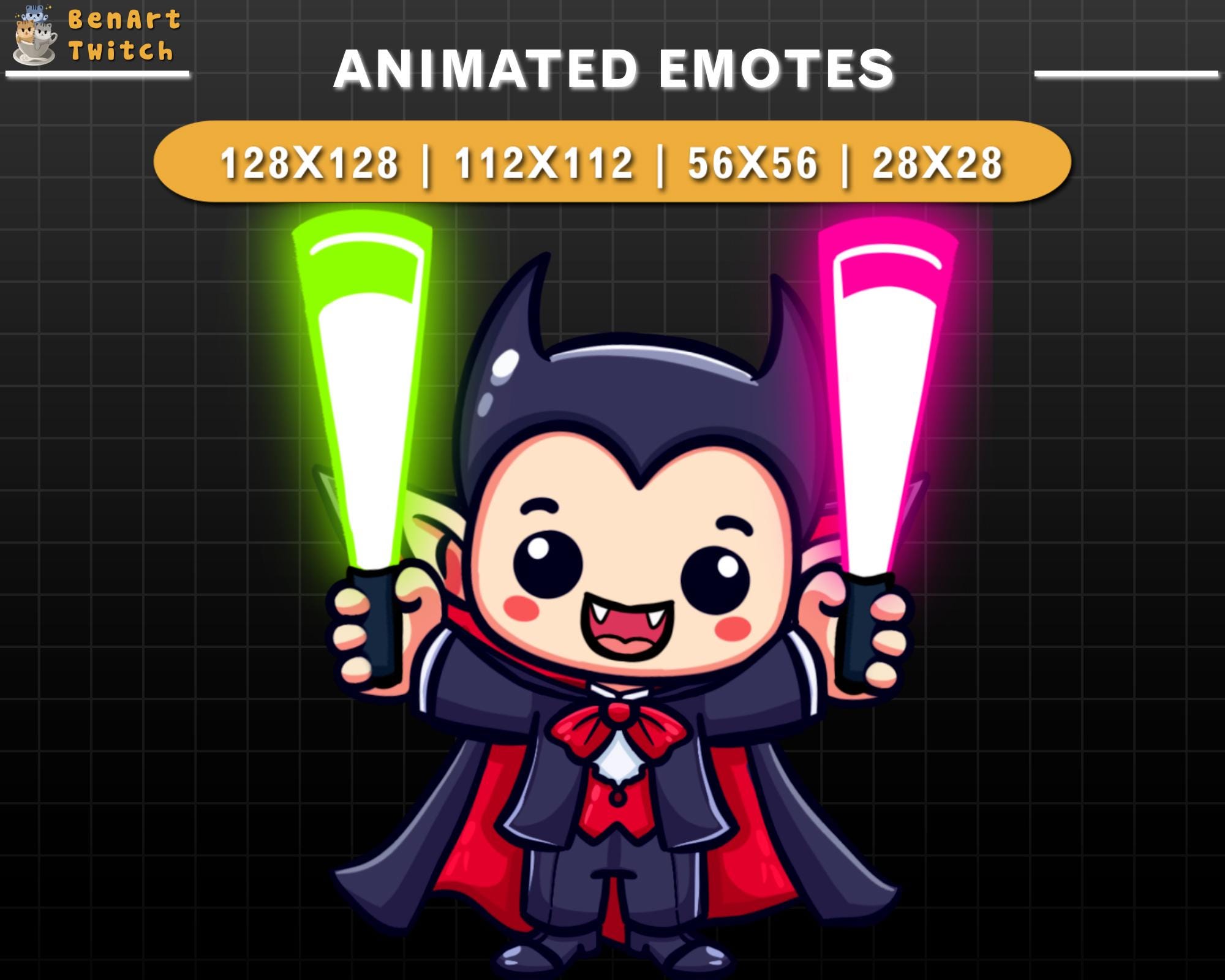 Animated Twitch Emote Dracula Cheering, Halloween Twitch Emotes, Cute ...