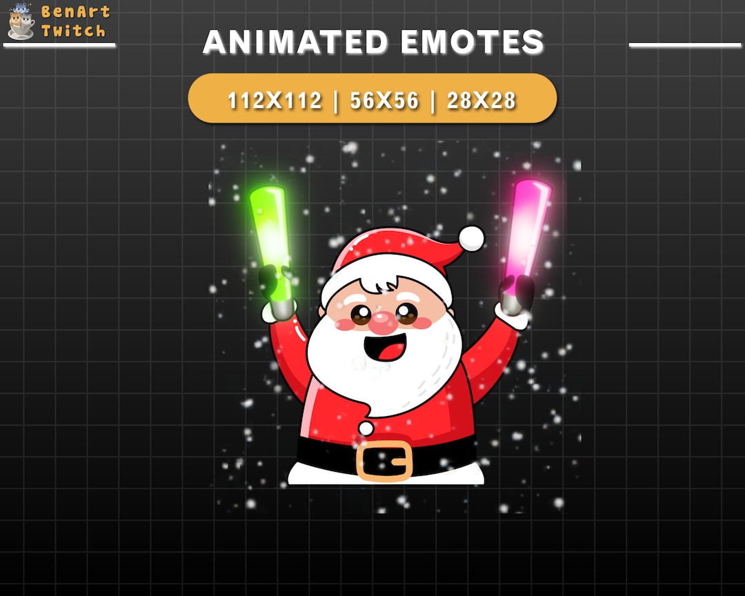 Animated Twitch Emote Santa Claus Cheering, Cute Christmas Twitch ...