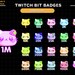 20x Cat Face Twitch Bit Badges, Cute Cat Twitch Sub Badges for ...