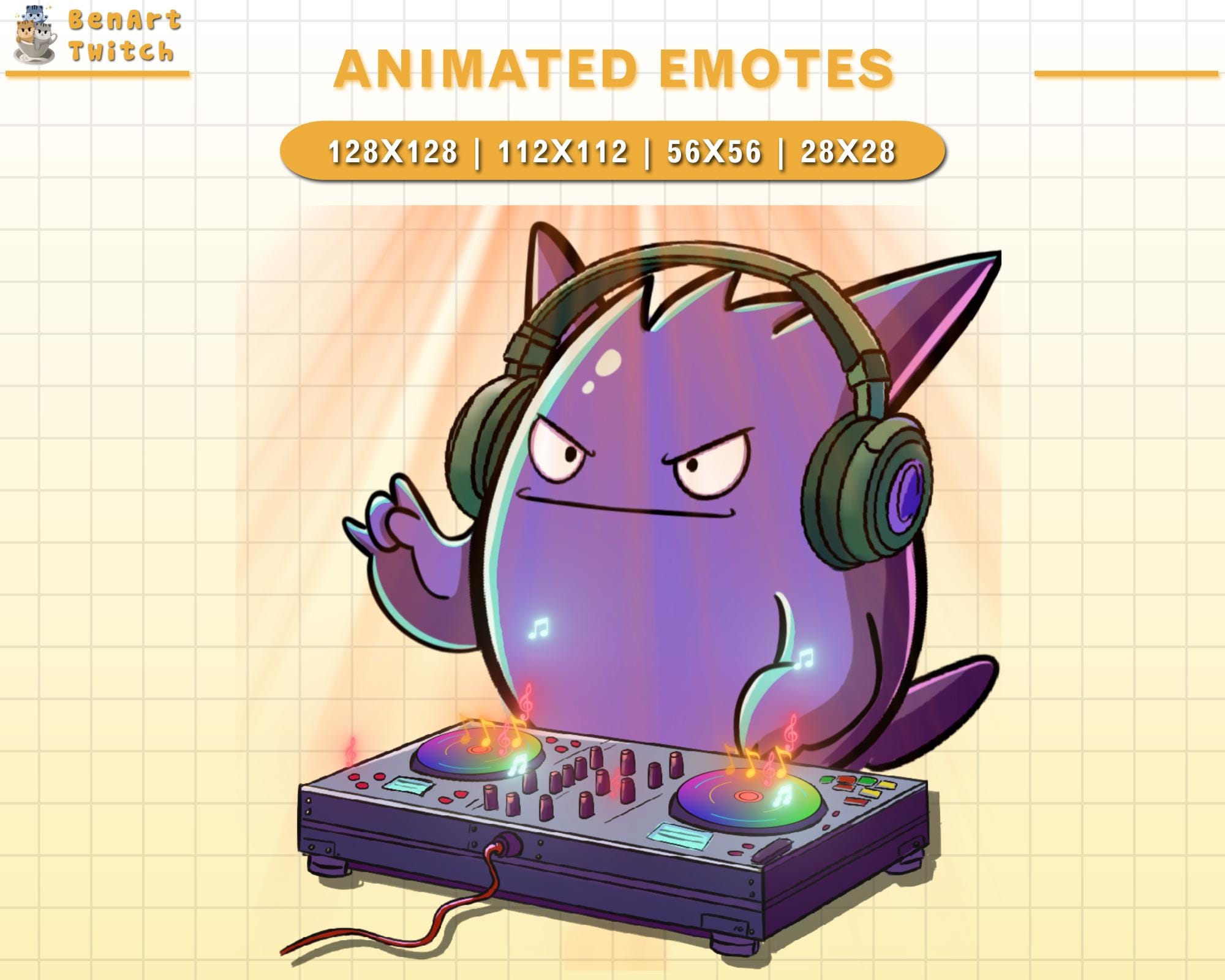 Animated Twitch Emote Gengar DJ, Cute Pokemon Twitch Emotes, Cute ...