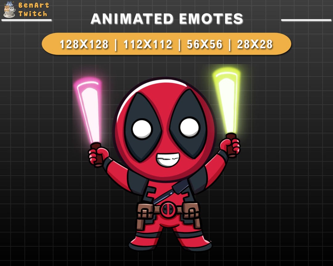Animated Twitch Emote Deadpool Cheering, Marvel Twitch Emotes, Cute ...