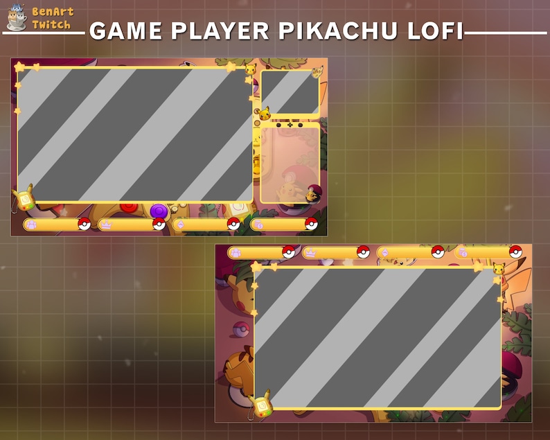 Animated Twitch Overlay Lo-fi Desk Pikachu, Cute Pikachu Stream Package ...