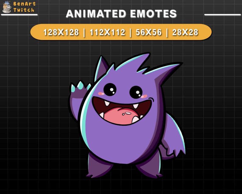 Animated Twitch Emote Gengar Hi, Cute Pokemon Twitch Emotes, Cute ...