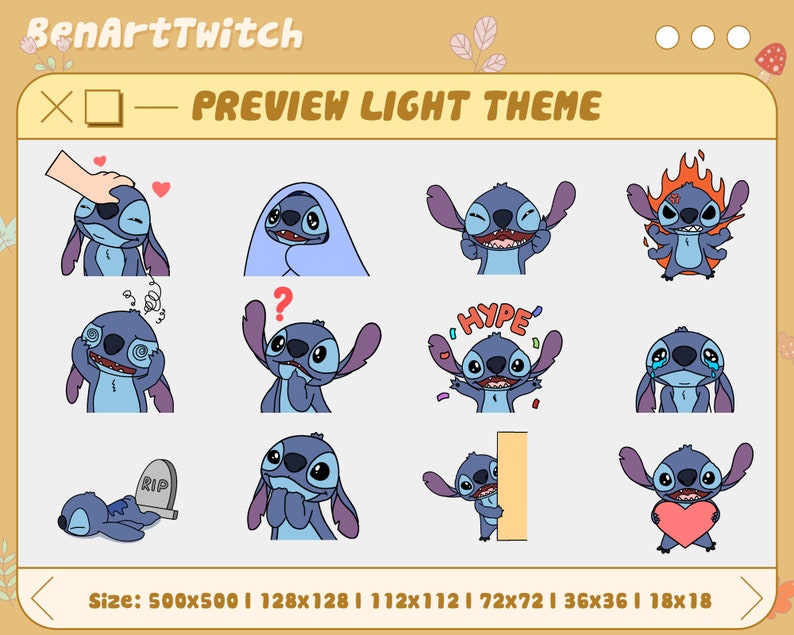 Stitch Twitch Emotes Pack Cute Emotes Ready to Use for - Etsy