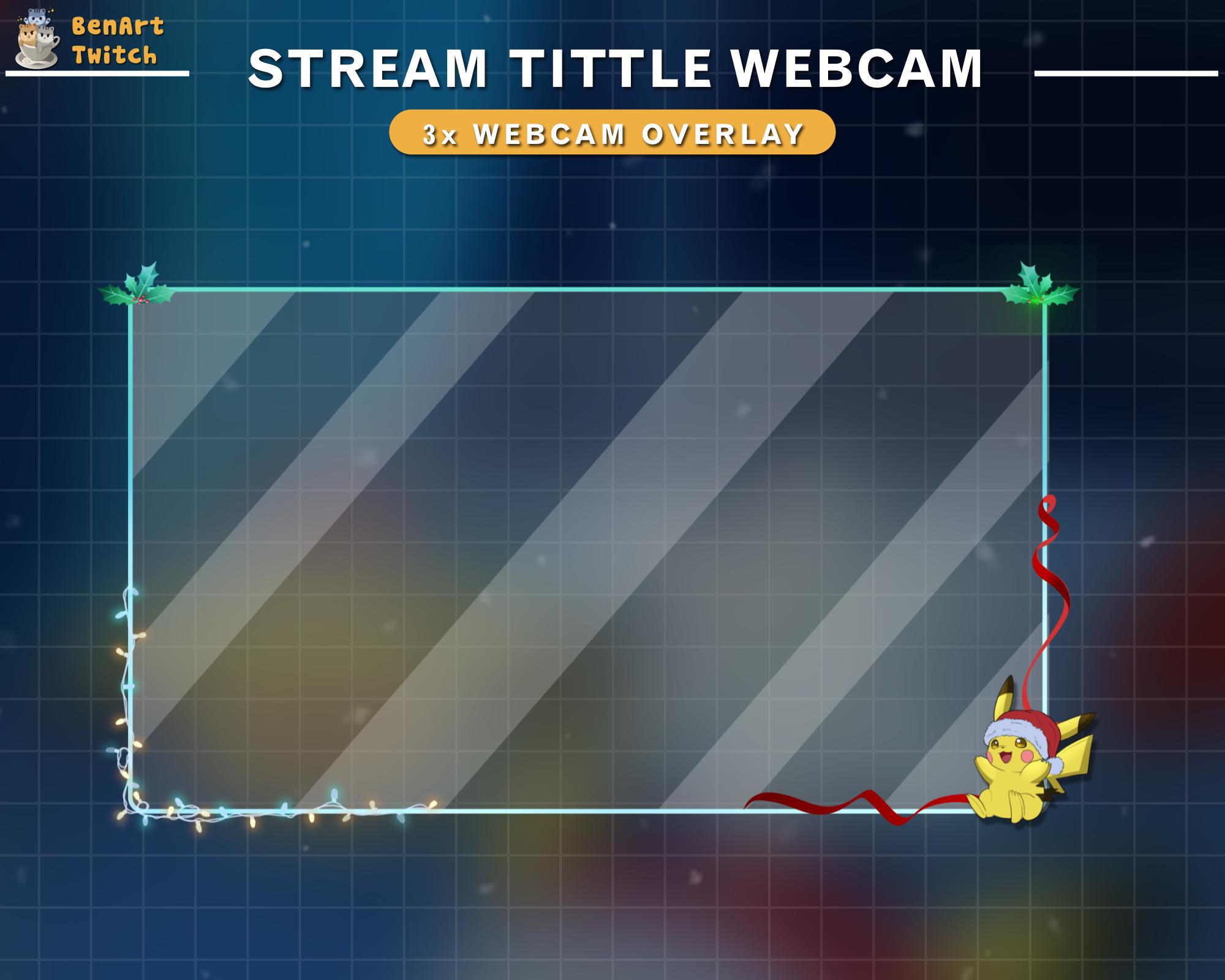 3x Animated Webcam Overlay Pikachu Christmas, Winter Twitch Overlay ...