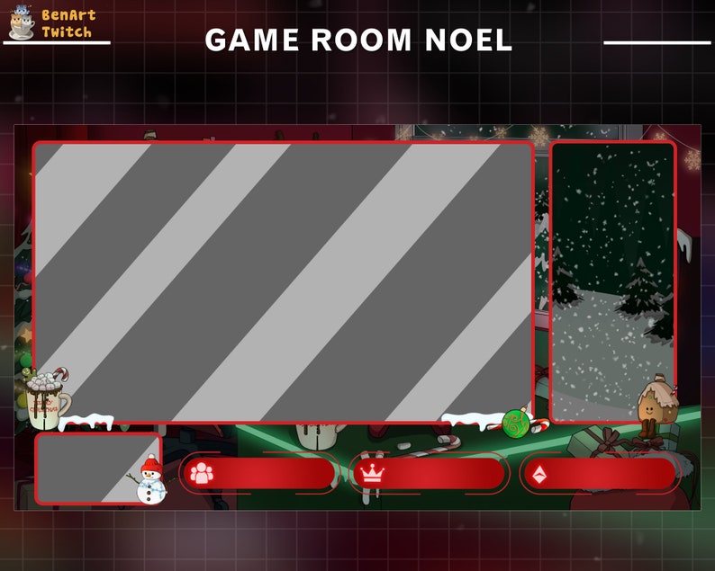 Animated Twitch Overlay Game Room Christmas, Lo-fi Room Xmas Stream ...