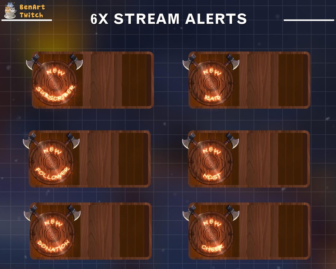 Viking Stream Alerts, Warrior Twitch Alert With Battle Axes, Shields ...