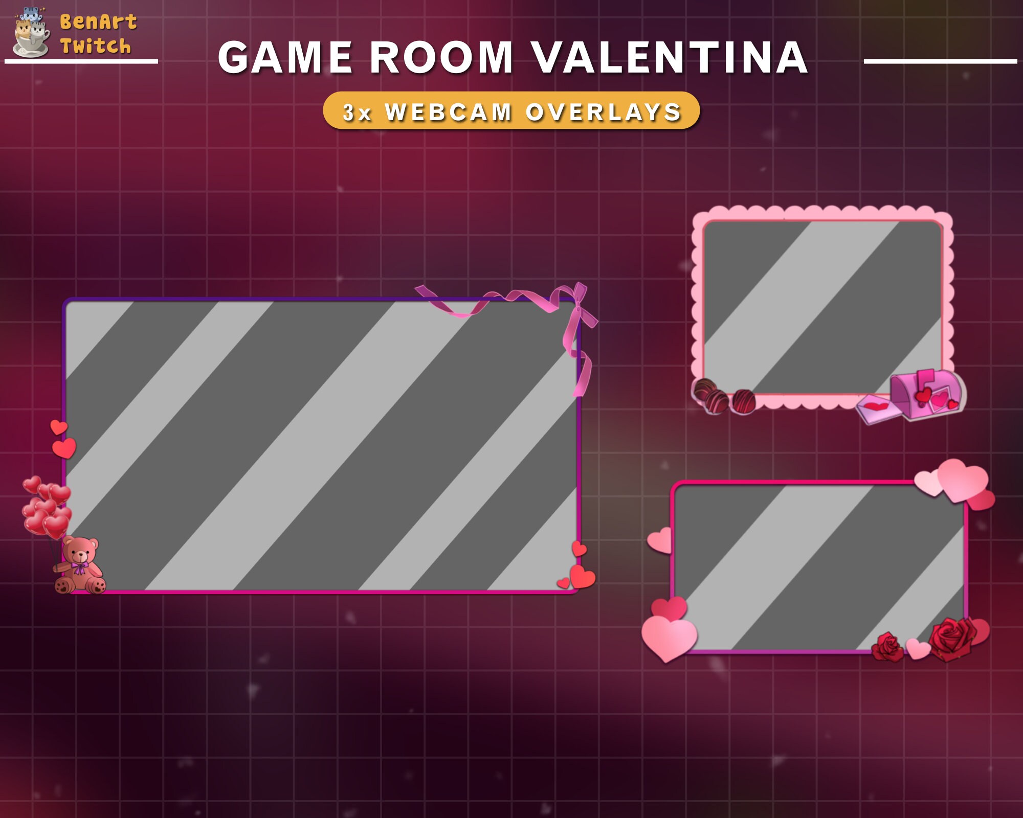 Animated Webcam Overlay Valentine's Day, Love Webcam Borders - Etsy