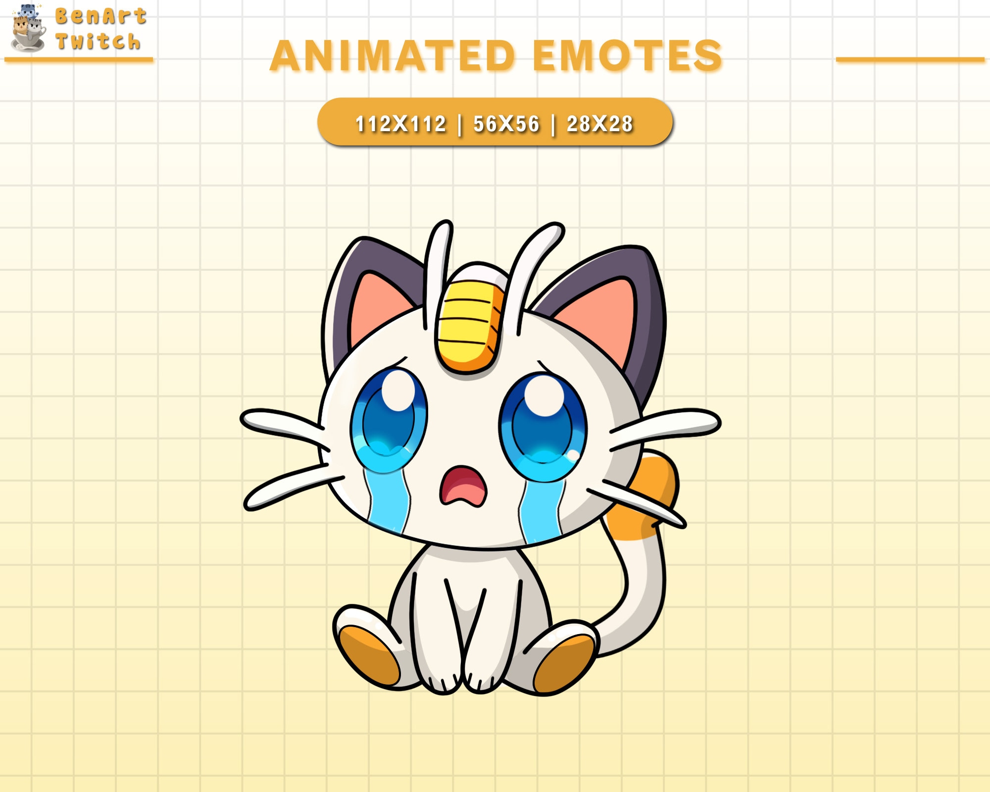 Animated Twitch Emote Pokemon Meowth Crying, Cute Cat Twitch Emotes ...