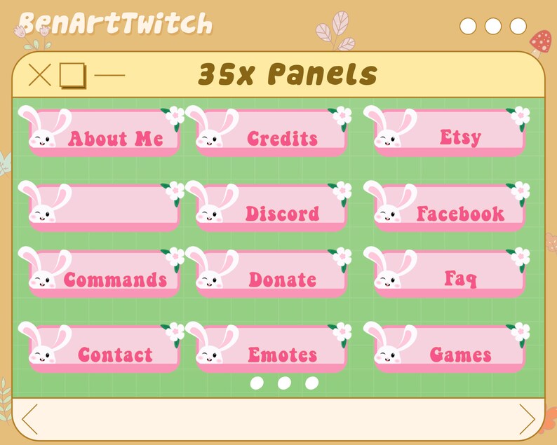 35x Cute Bunny Twitch Panels, Rabbit Stream Panels for Twitch Profile ...
