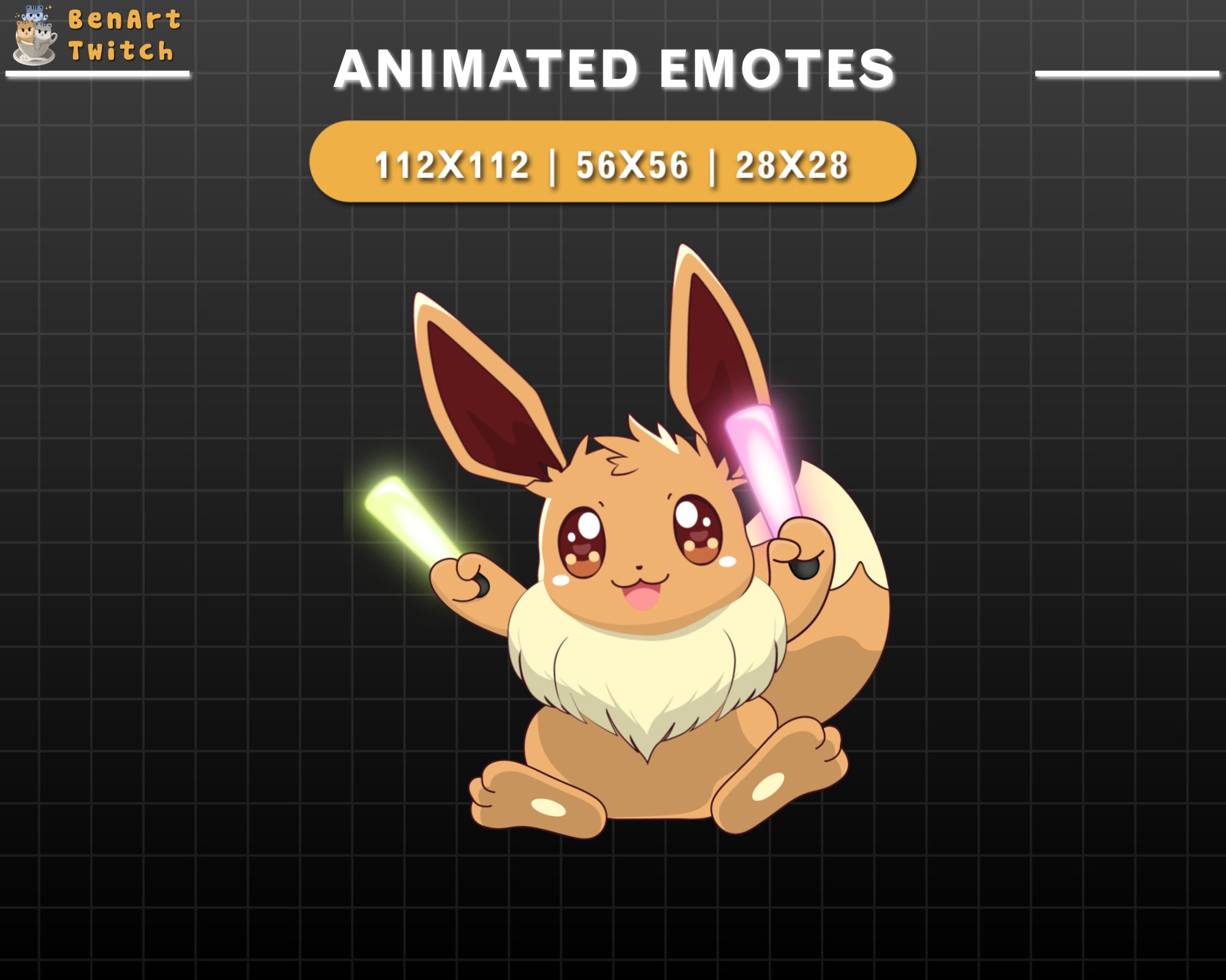 Animated Twitch Emote Eevee Cheering, Cute Pokemon Twitch Emotes, Cute ...
