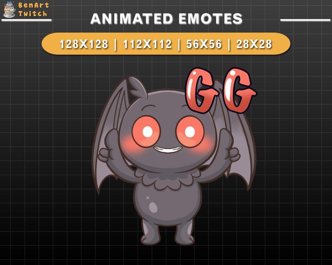 Animated Mothman GG Twitch Emote, Cute Fantasy Stream Decoration With ...
