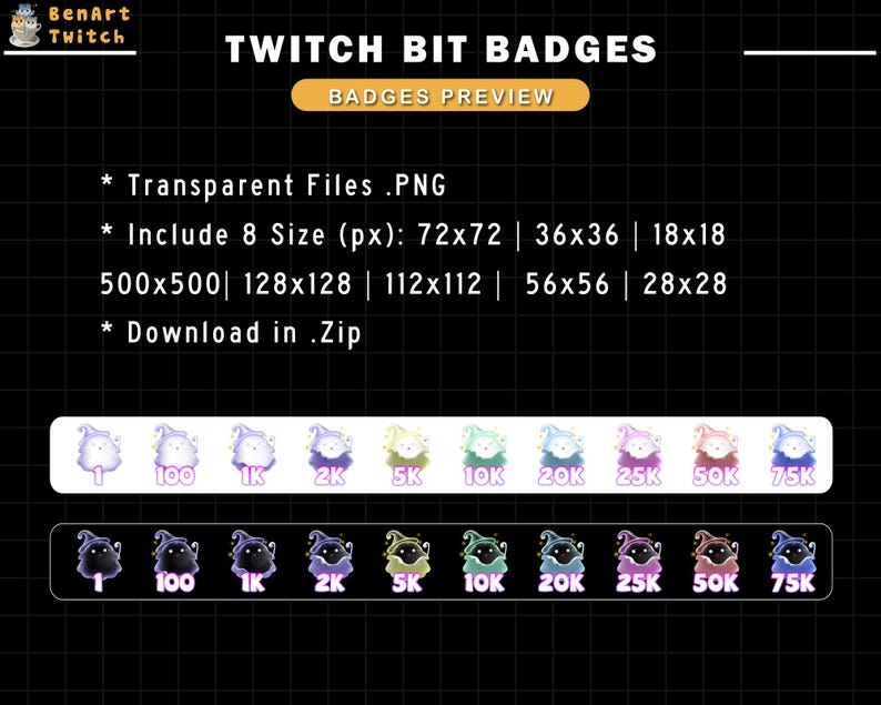 30x Cute Liquid Ghost Twitch Sub Bit Badges, Complete Twitch Bit Badges ...