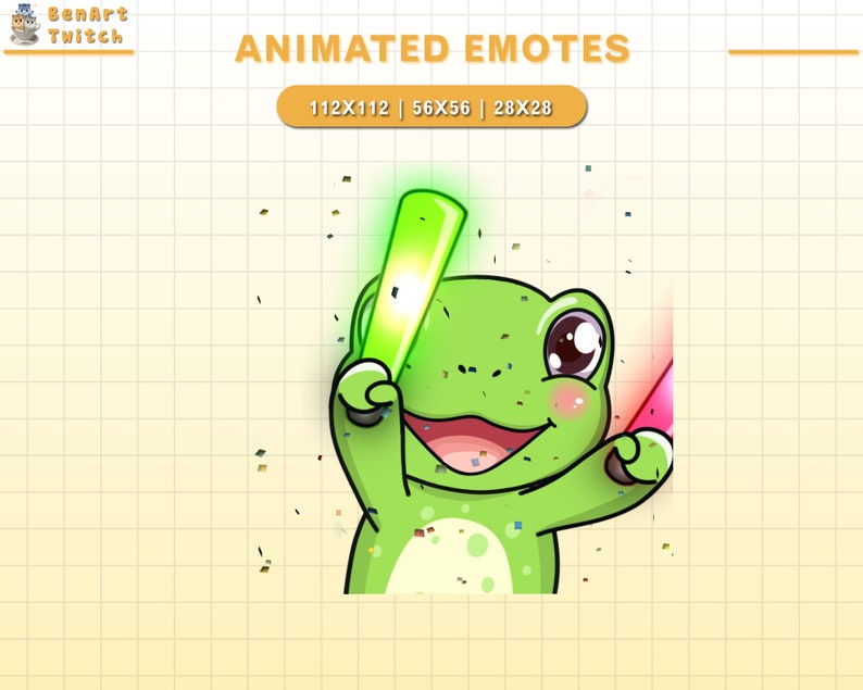 Animated Twitch Emote Frog Cheering, Cute Frog Twitch Emotes, Cute ...