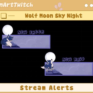 Animated Stream Alerts / Twitch Alerts / Cute Wolf Moon Alert ...