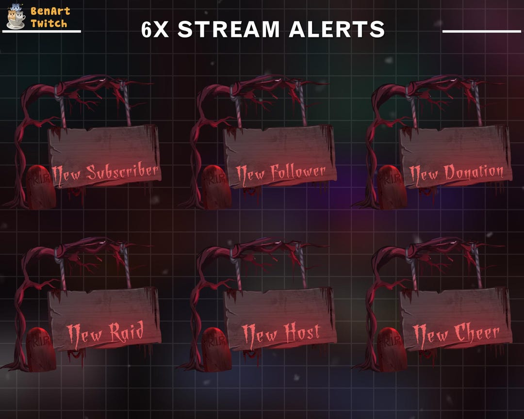 Gothic Horror Animated Twitch Stream Alerts, Spooky Halloween Twitch ...